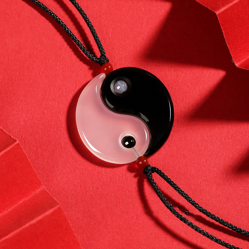 Collar con colgante de pareja de la suerte con diagrama de Yin Yang Ta ...